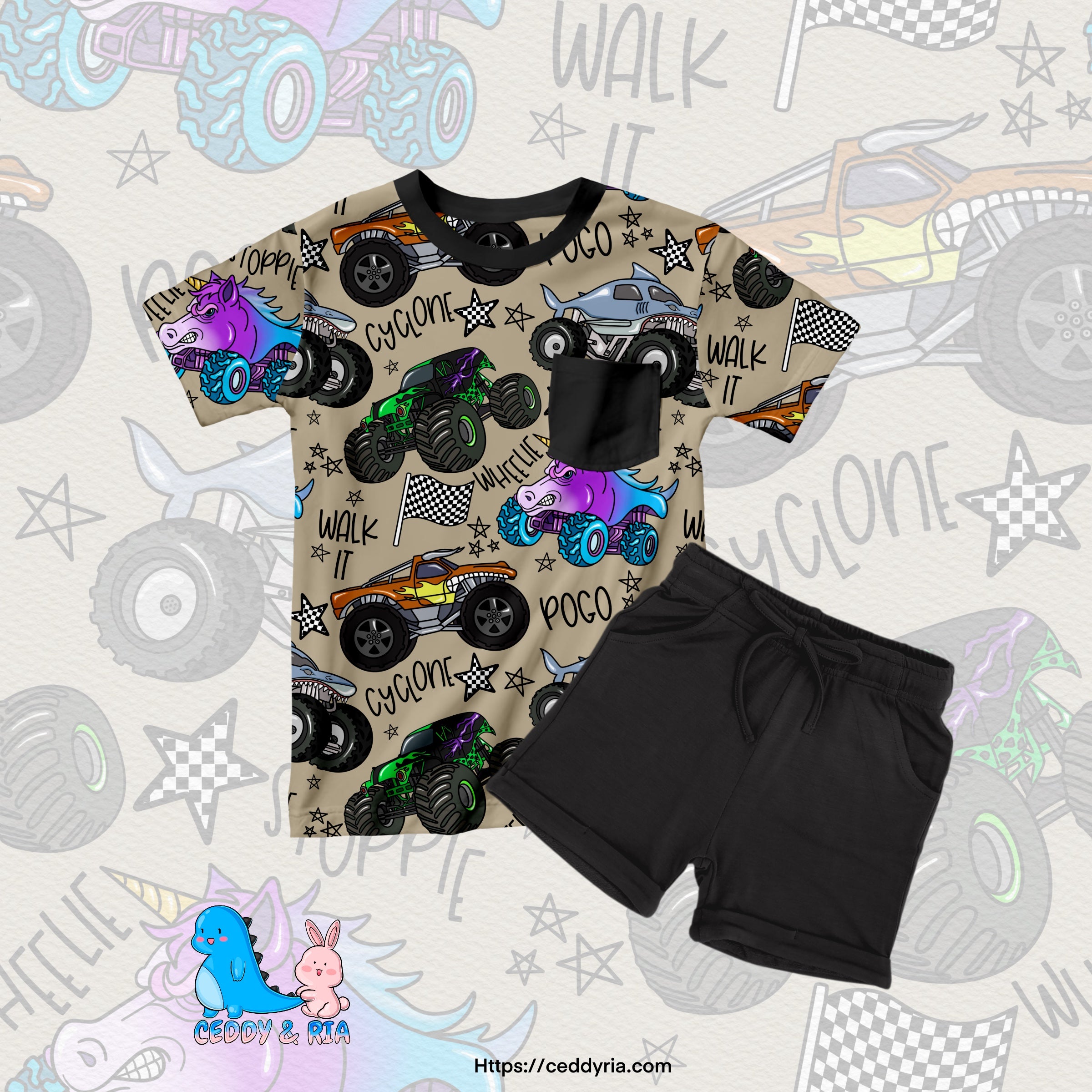 PREORDER Engine Roar Play Short Set – CEDDY & RIA